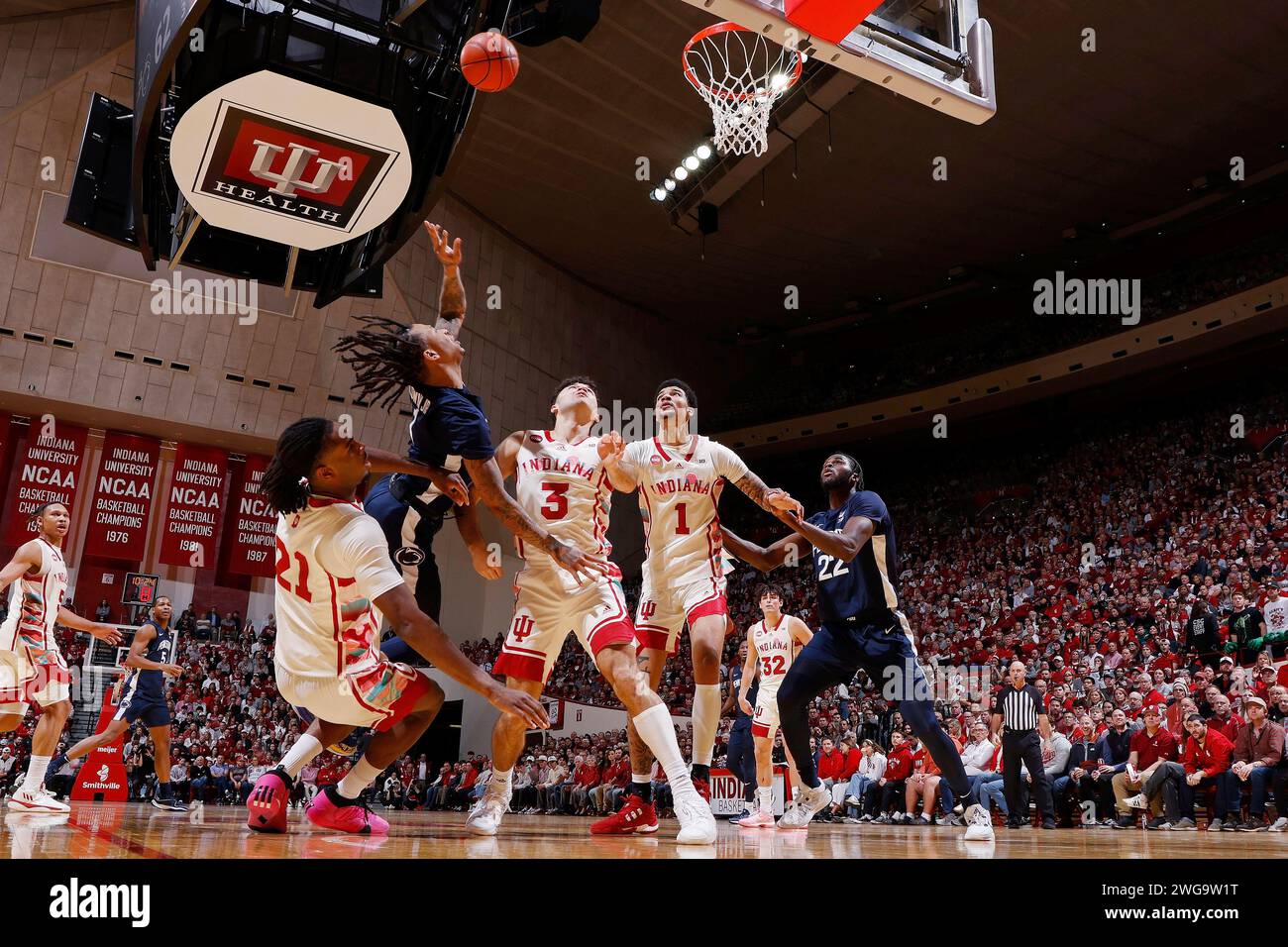 BLOOMINGTON, IN - FEBRUARY 03: Penn State Nittany Lions guard Ace ...