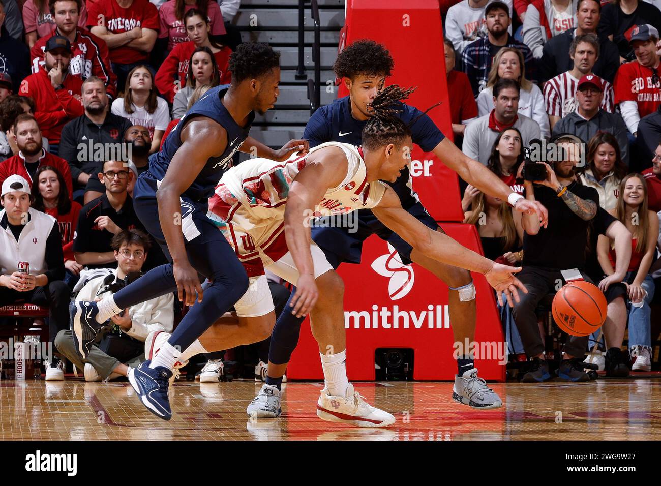 BLOOMINGTON, IN - FEBRUARY 03: Indiana Hoosiers forward Malik Reneau (5 ...