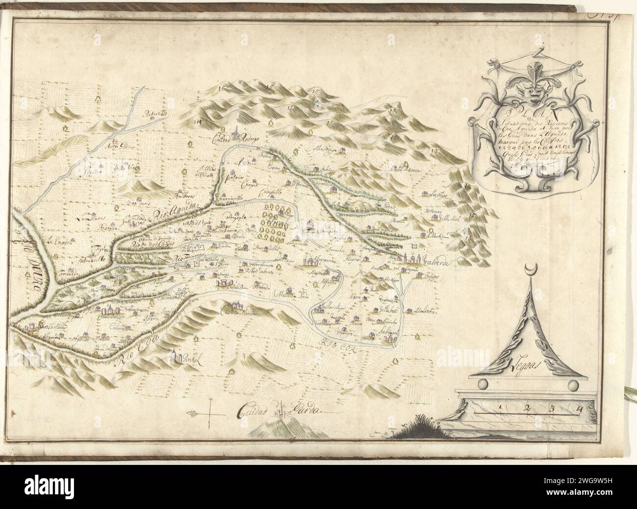 Map of the river basin Rio Agueda and Rio Coa, ca. 1701-1715, 1701 ...