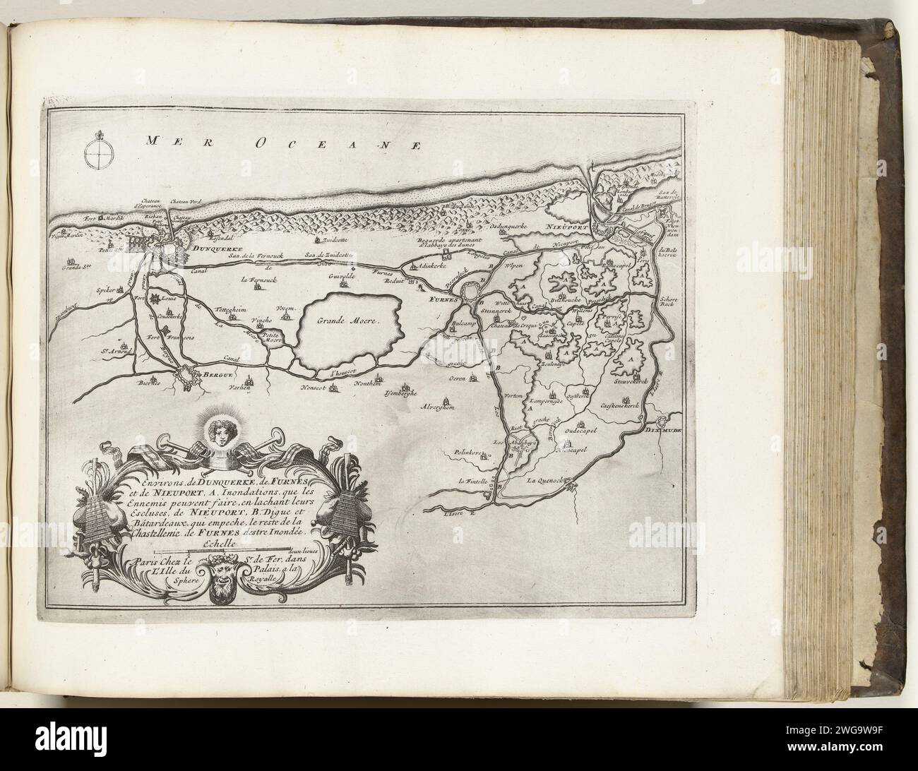 Map of the Flemish coast between Dunkirk and Nieuwpoort, ca. 1693-1696 ...