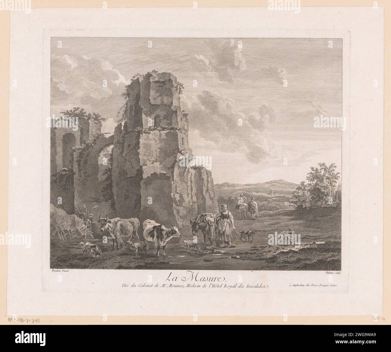 Landscape with shepherds and herd, Jean Pelletier, After Nicolaes ...