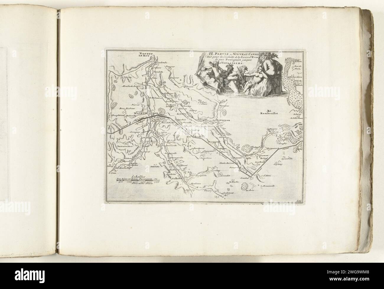 Map of the new channel from Pontgouin to Versailles (part II), ca. 1702 ...