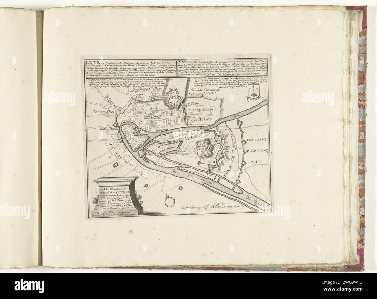 Map of Liège, ca. 1701-1713, 1702 - 1714 print Map of the city of Liège ...