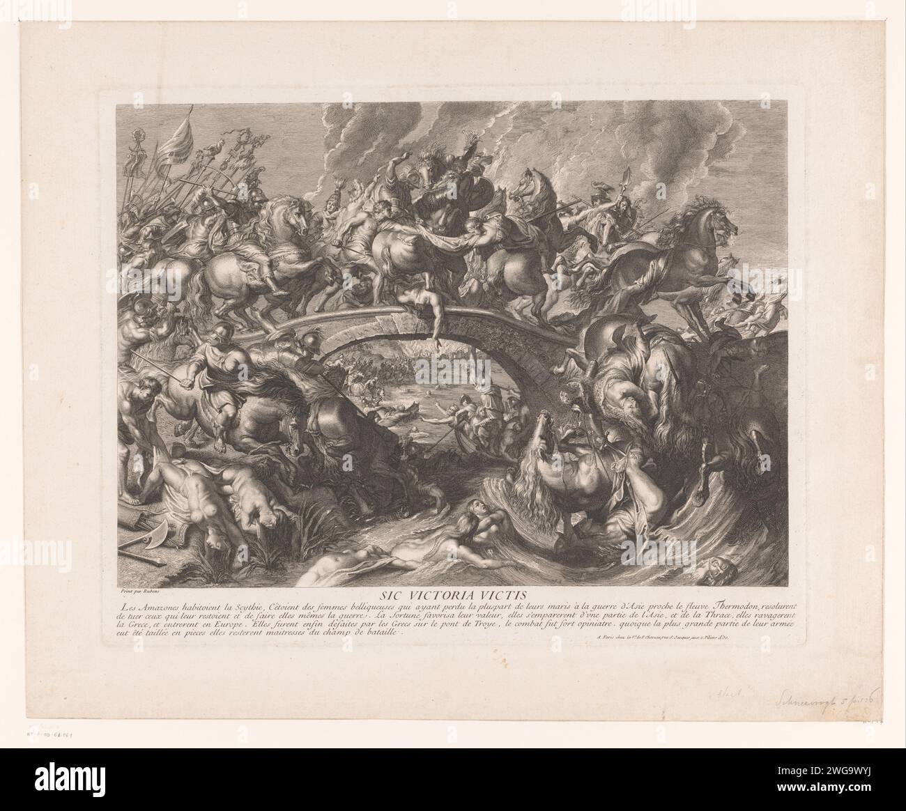 Amazonenlag on a bridge, Gaspard Ducange (attributed to), after Peter ...