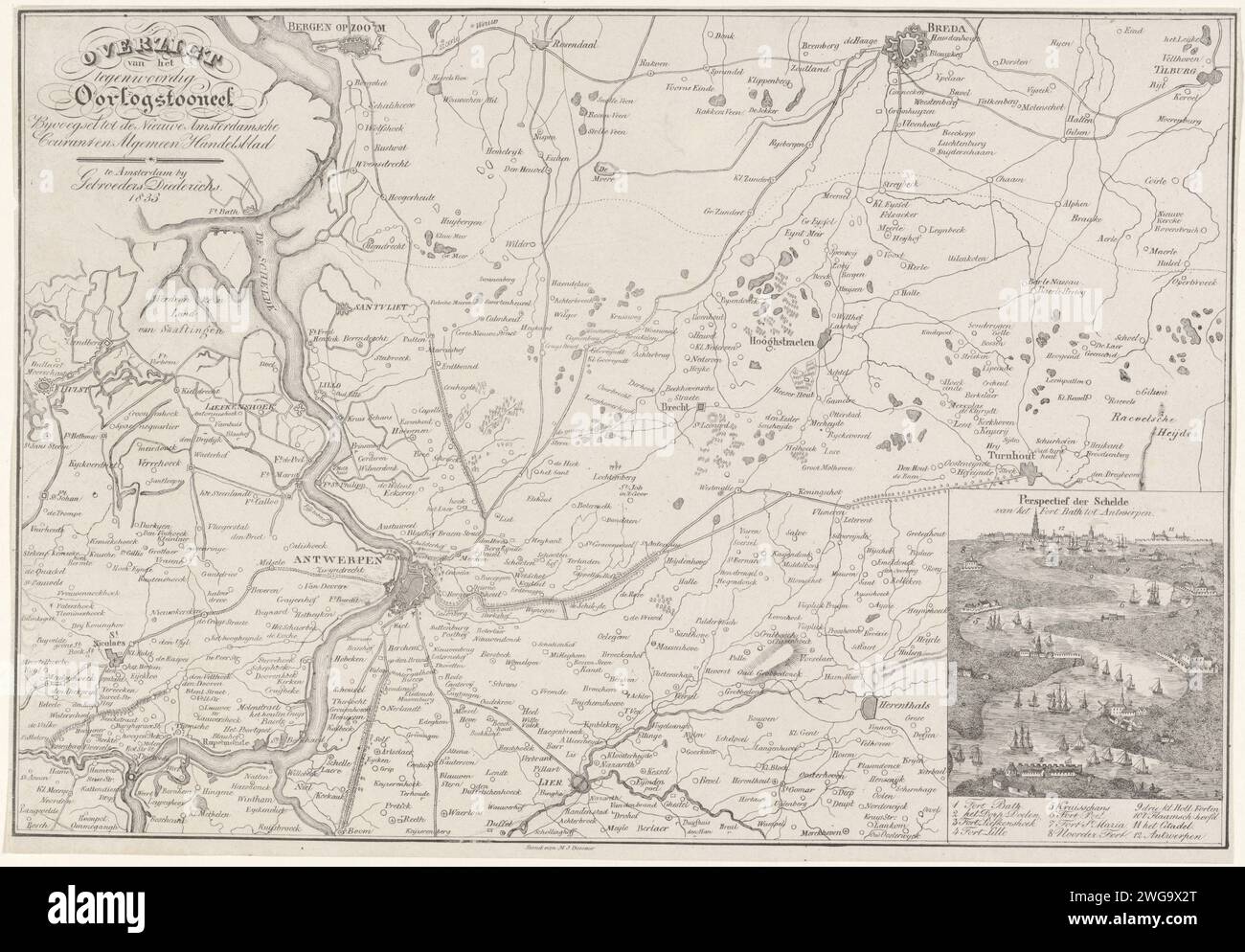 Map of the war site, 1832-1833, Morris Jacob Dessaur, 1833 print Map of ...
