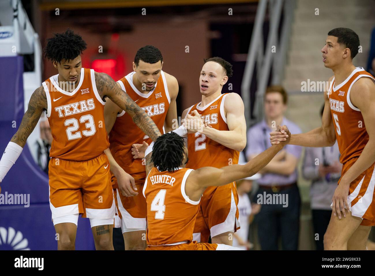 FORT WORTH, TX - FEBRUARY 03: Texas Longhorns guard Tyrese Hunter (4 ...