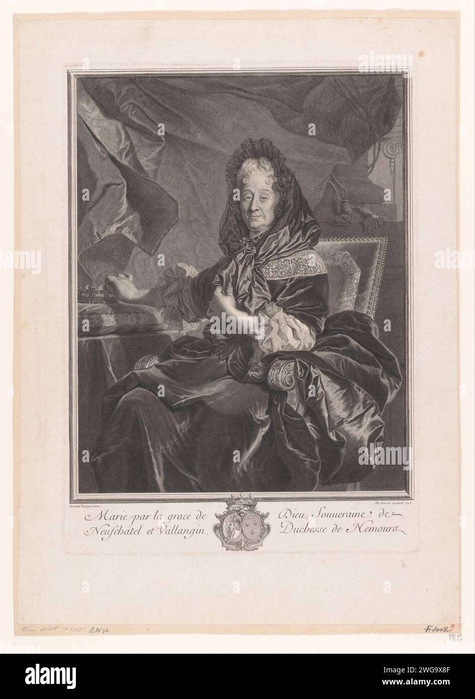 Portrated Van Maria Van Nemours, Pierre Driven, After Hyacinthe Rigaud ...