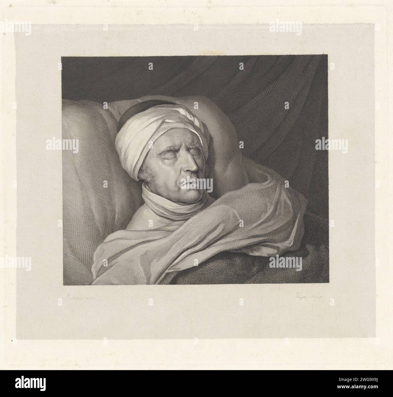 1833 the historian and poet willem bilderdijk on his deathbed hi-res ...