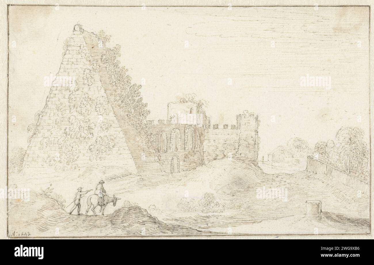 Ruinschap With Left a Pyramid, Jan Sas (Possible), After Willem van ...