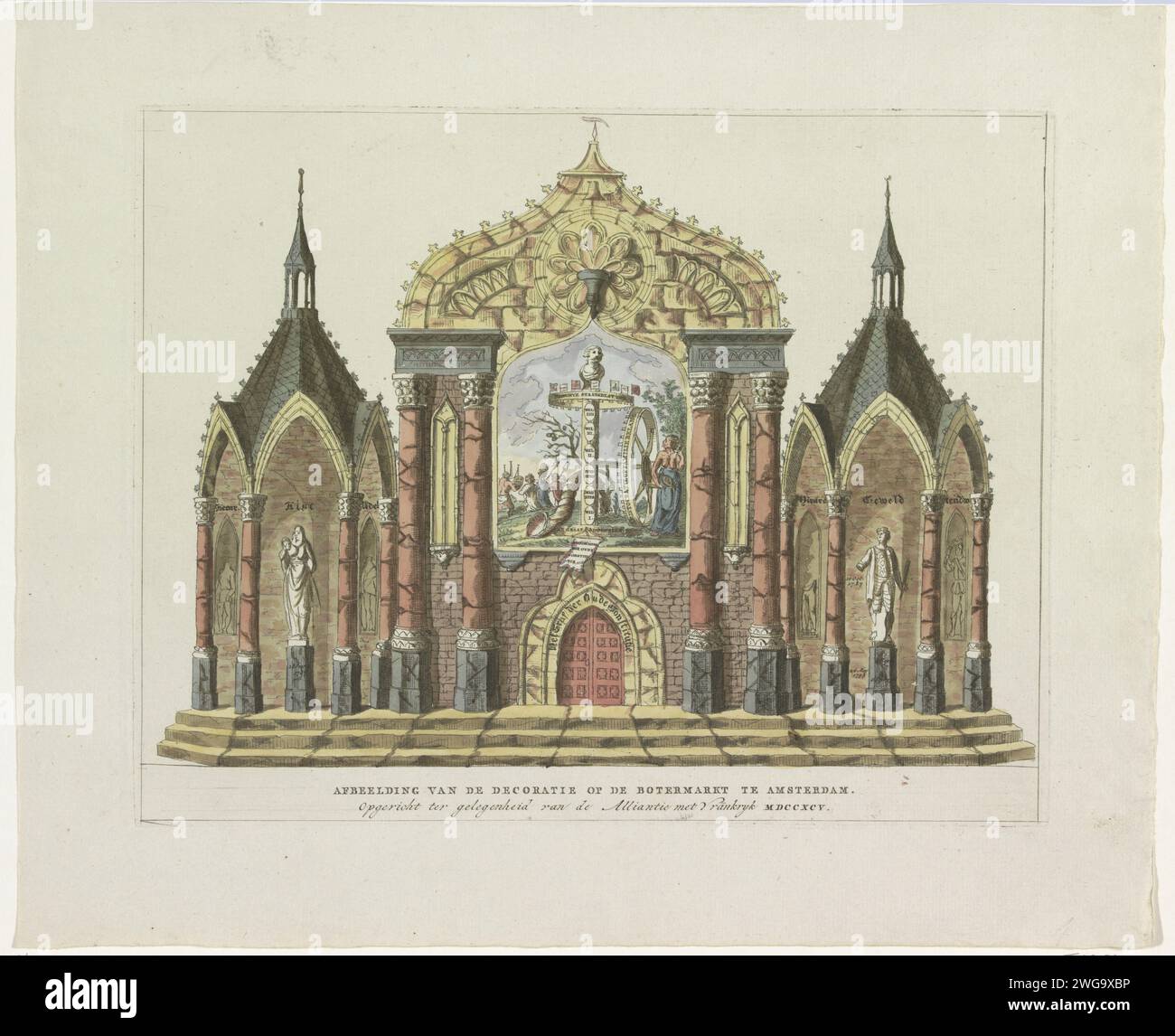 The destruction of the old constitution, decoration on the Botermarkt ...