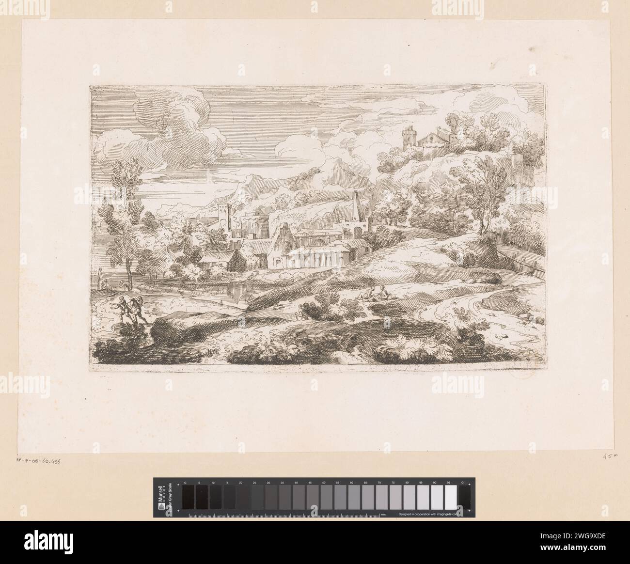 Landscape with a view of a village, Anonymous, Nicolas Pierre Loir ...