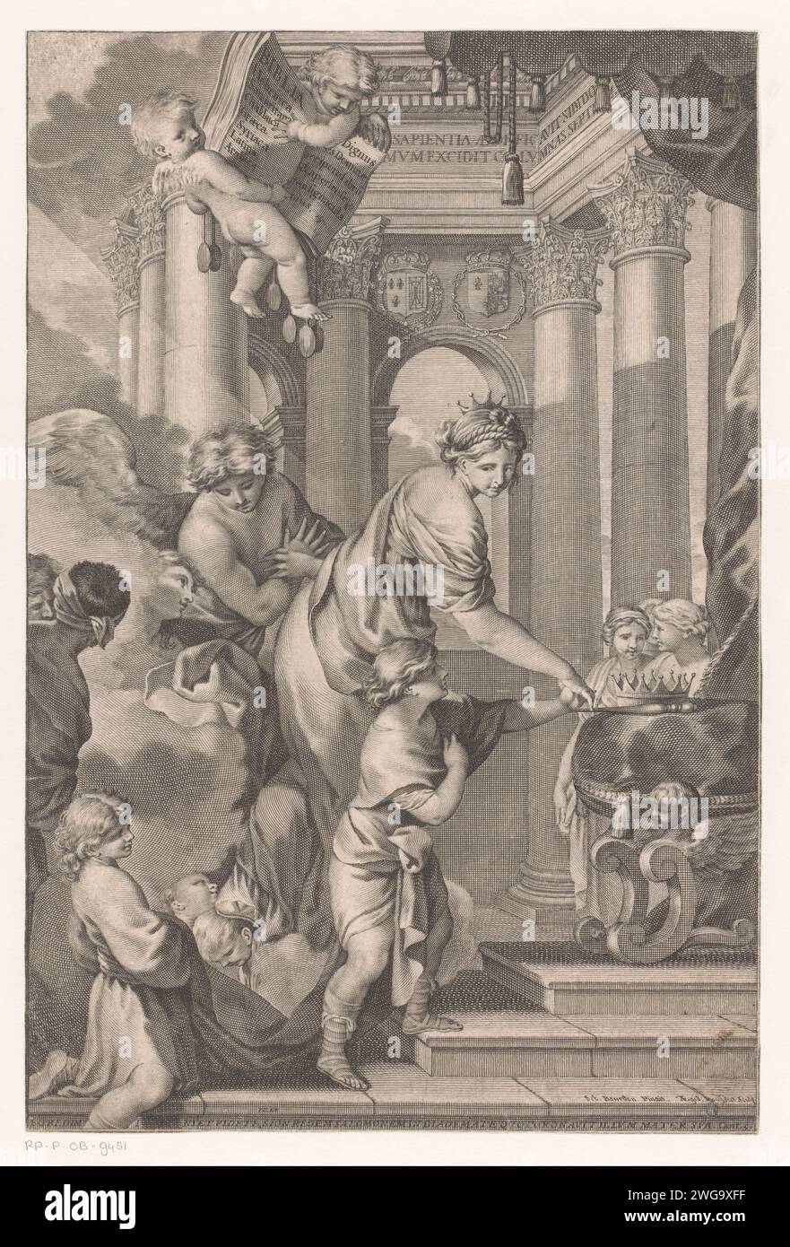 Batseba leads her son Solomon to the throne, Gilles Rousselet, after ...