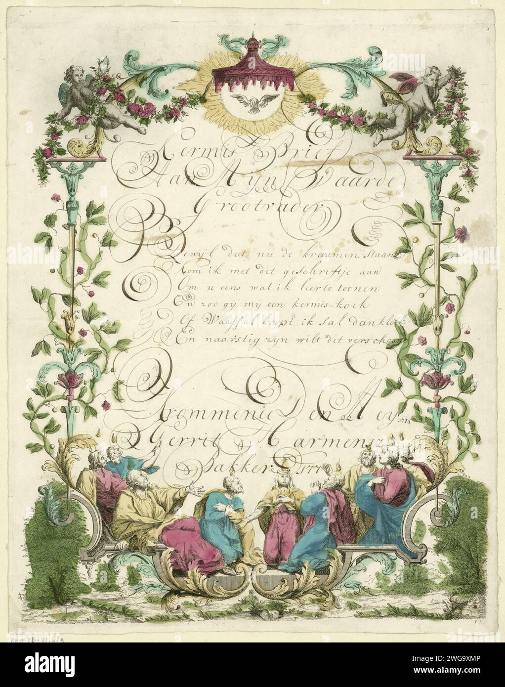 Wish letter with the descendant of the Holy Spirit, 1774 print Wish ...