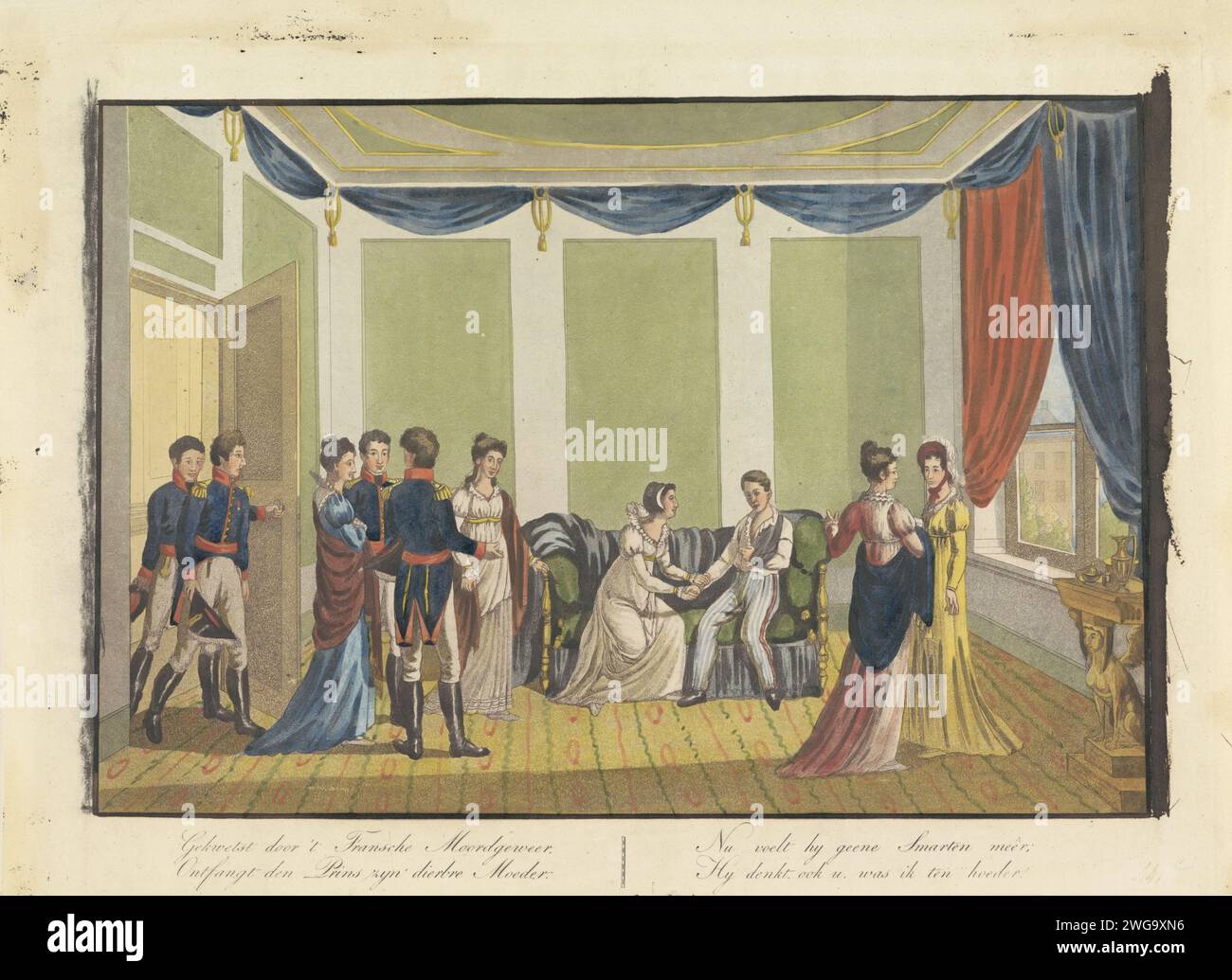 Visit of the queen to the wounded Prince of Orange, 1815, Anonymous ...