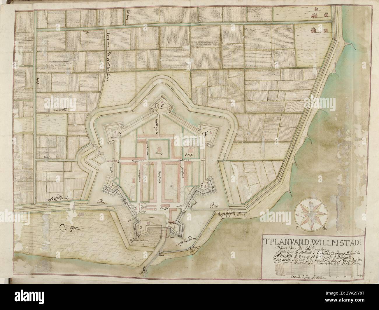 Map of Willemstad, 1705, 1705 drawing Map of the reinforcements around ...
