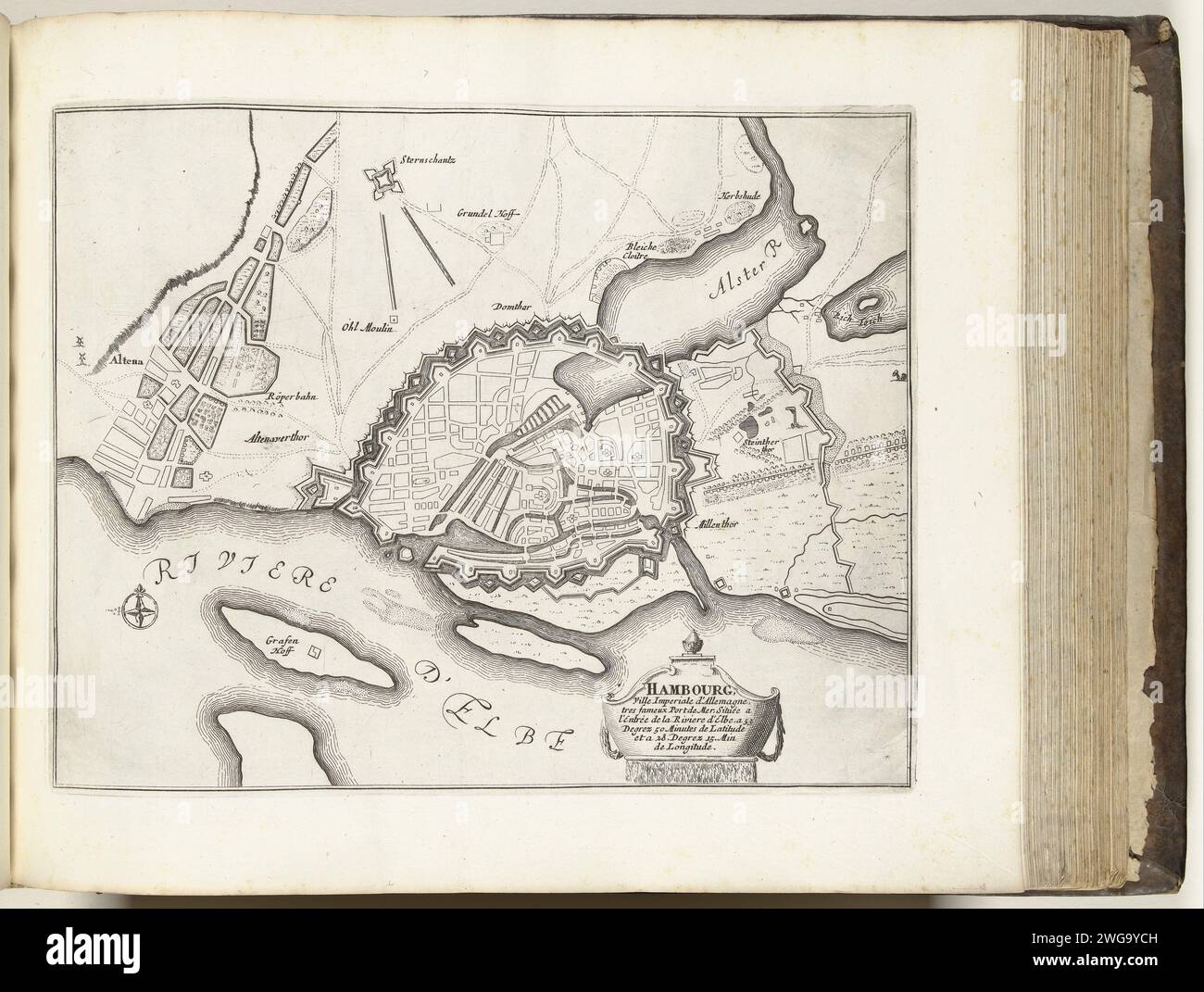 Map of Hamburg, ca. 1693-1696, 1693 - 1696 print Map of the ...