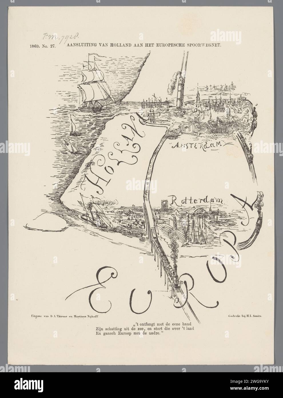 Cartoon about the role of Holland within Europe, 1869, 1869 print ...