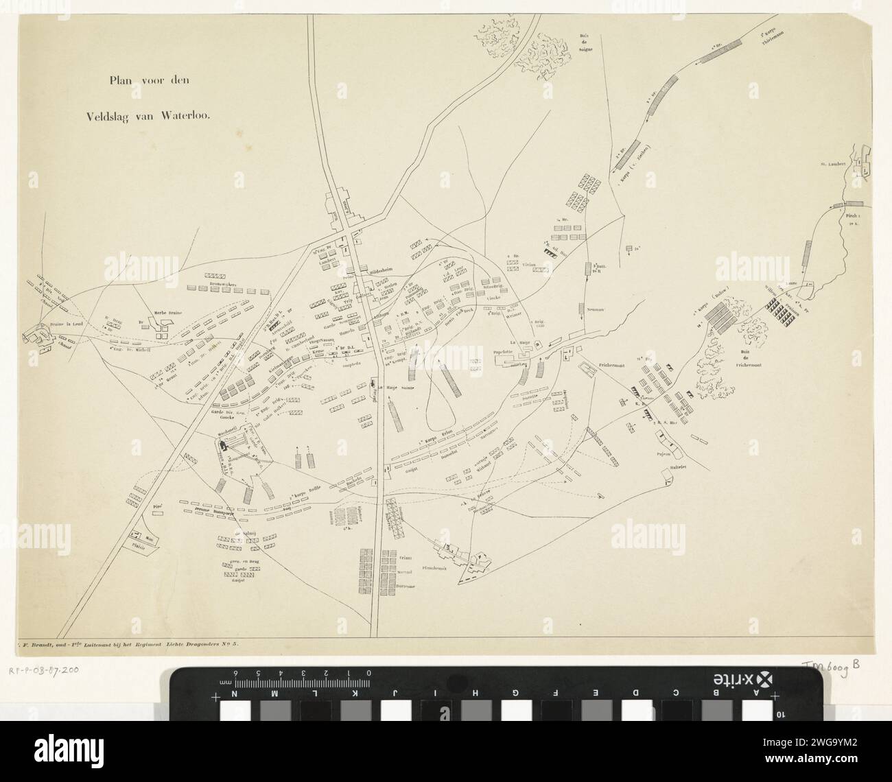 Plan of the Battle of Waterloo, 1815, Anonymous, 1815 - 1820 print Plan ...