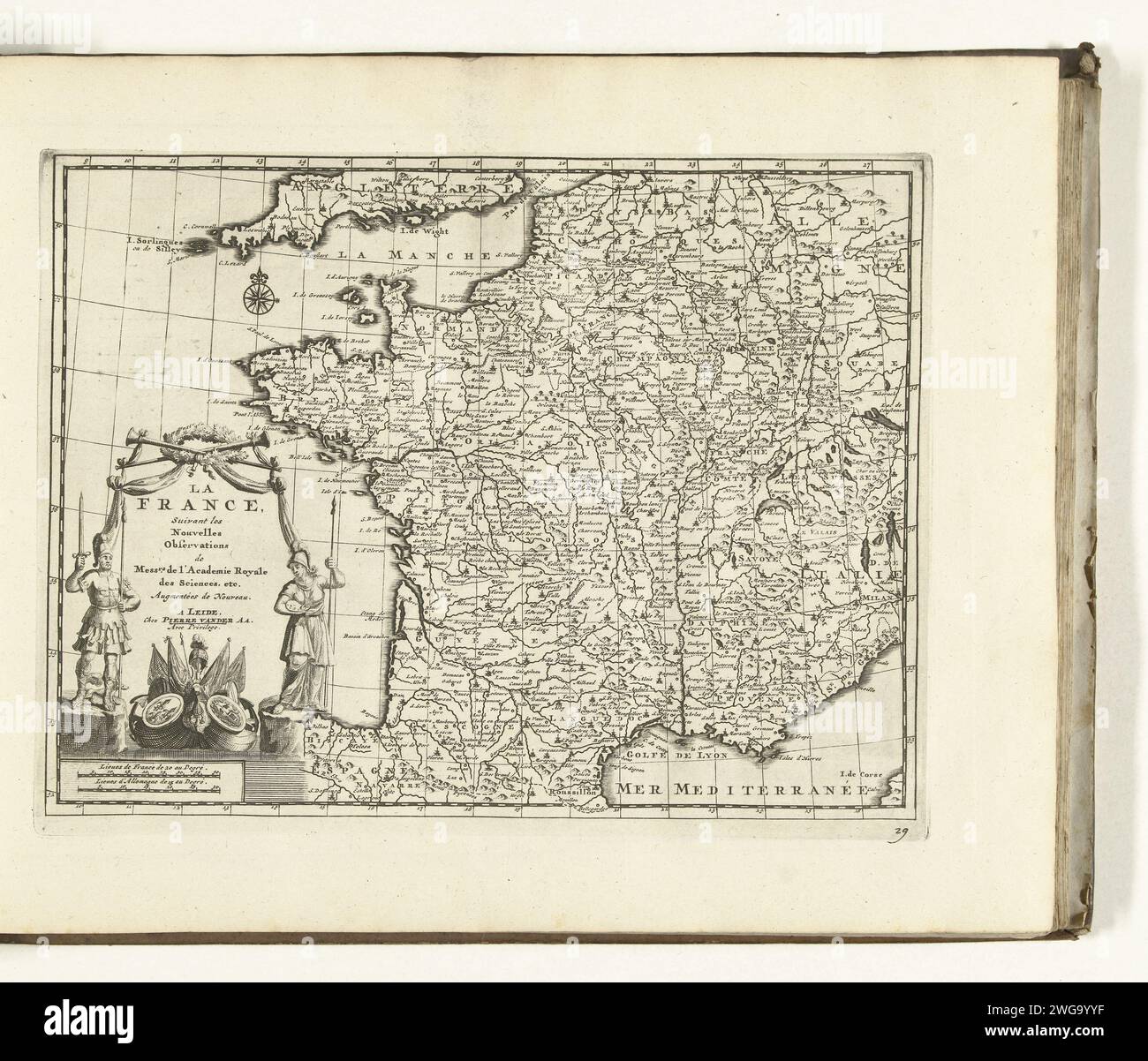 Map of France, 1726, 1726 print Map of France. Plate no. 29 in part II ...