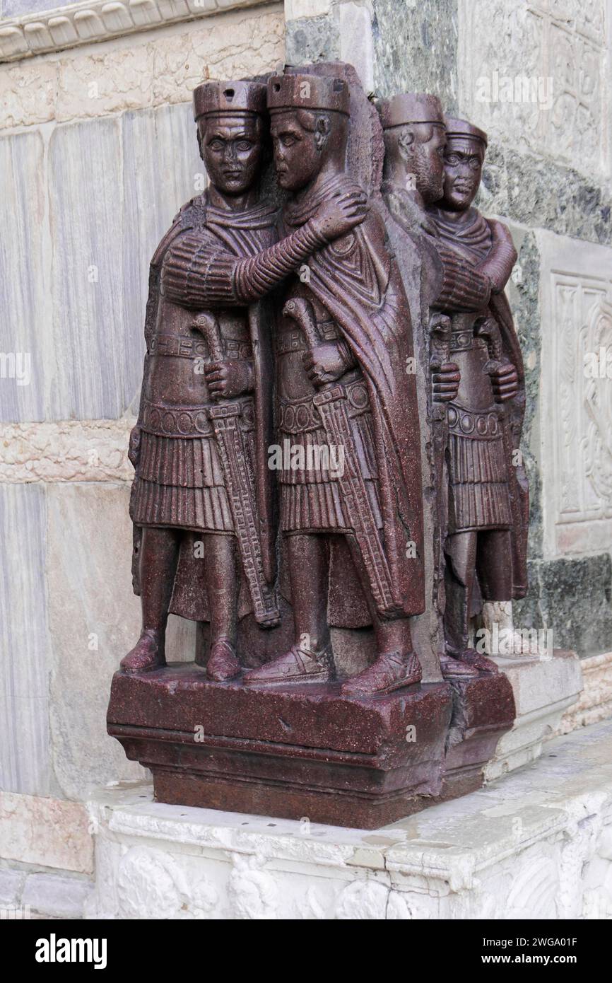 Porphyry statue of the Roman Tetrarchs, detail, St Mark's Basilica, St ...