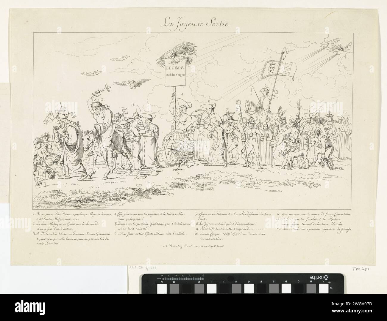 De Blijde Exodus, 1815, 1815 print Cartoon on the departure of the ...