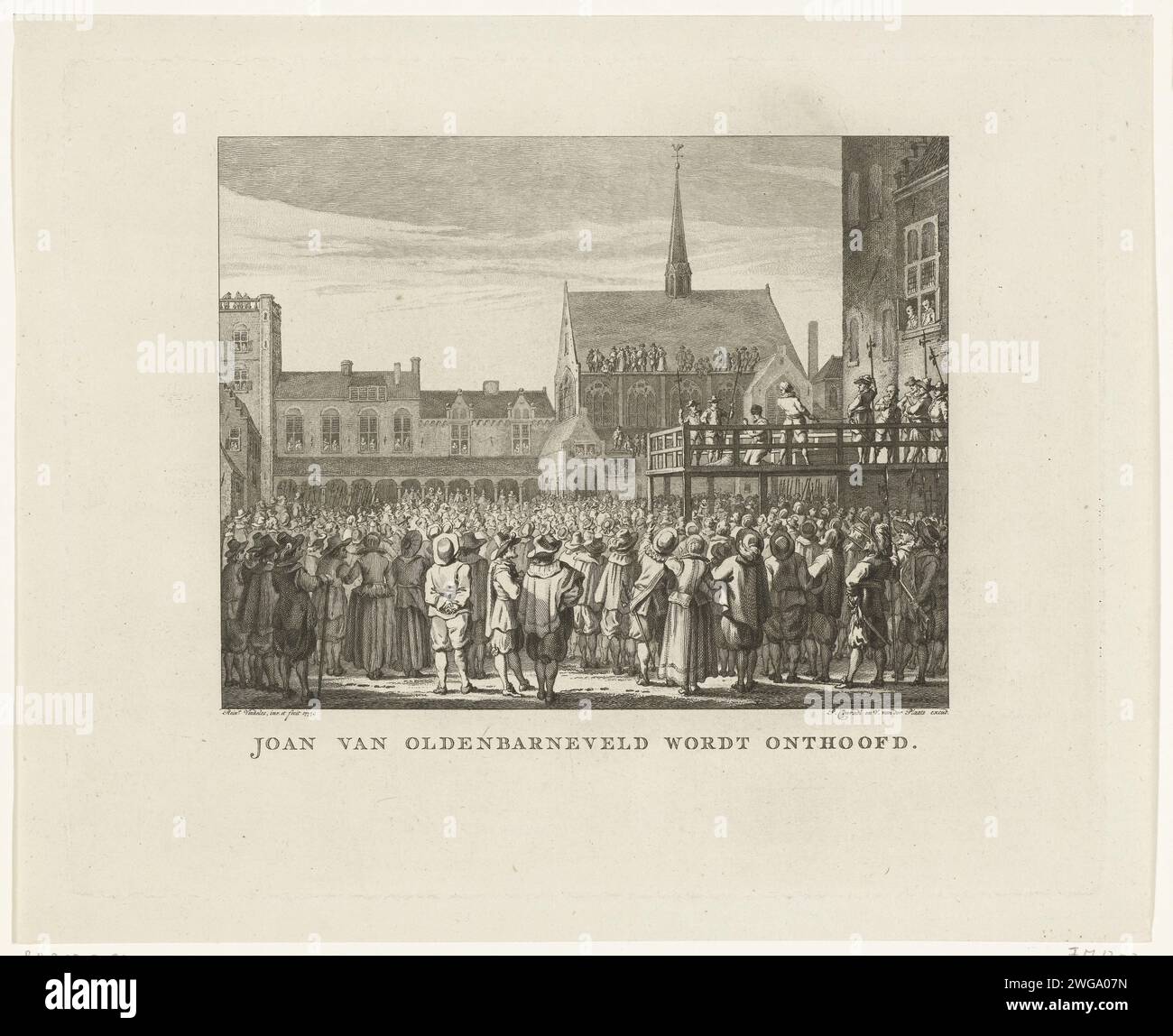 Decapitation of Johan van Oldenbarnevelt, 1619, 1777 print Johan van ...