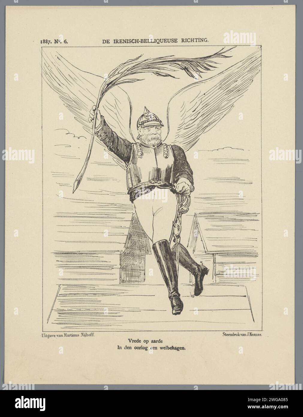 Cartoon with Bismarck, 1887, 1887 print Cartoon with Otto van Bismarck ...