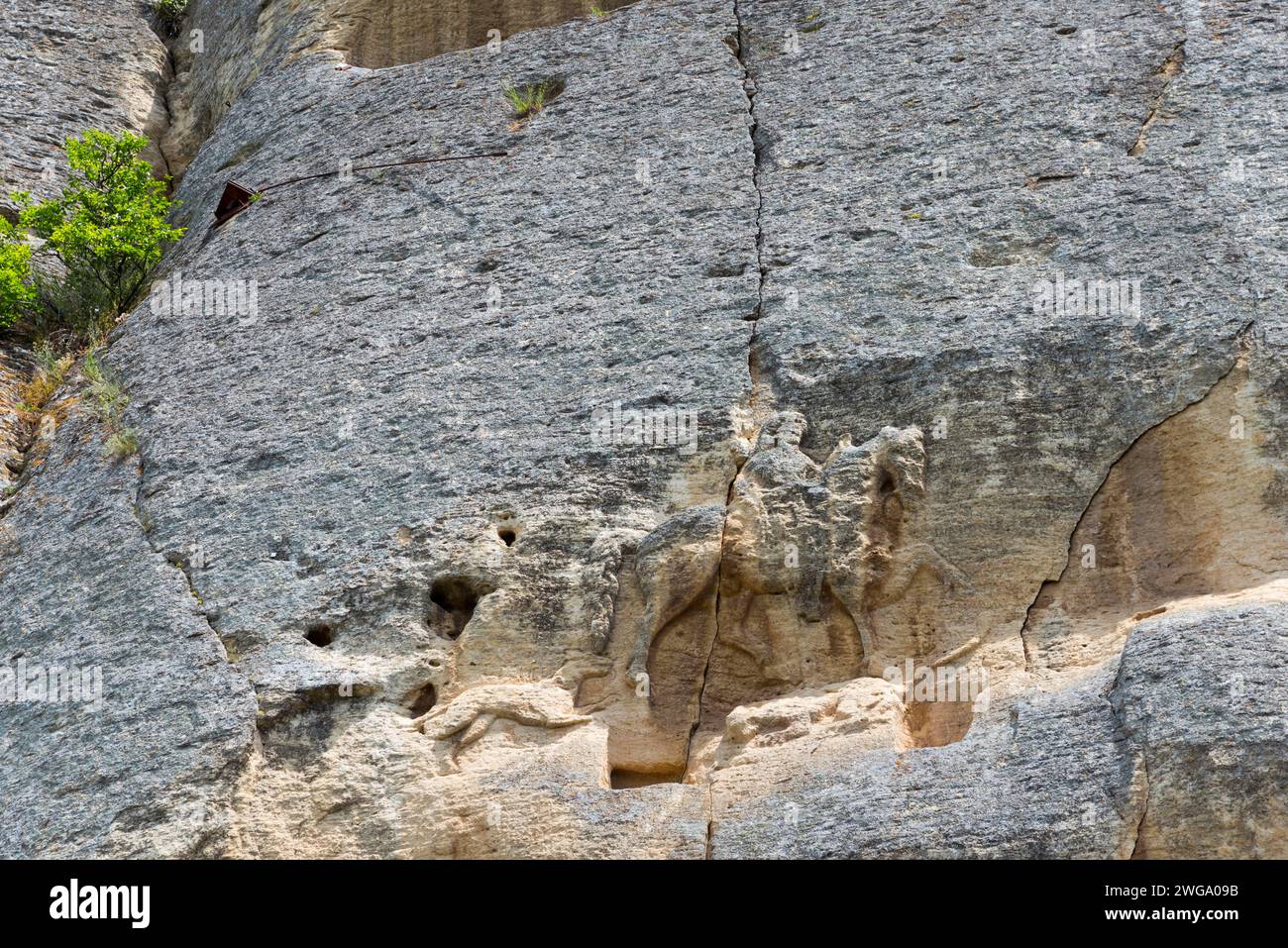 Close-up of an eroded rock face with striking texture, rock relief ...