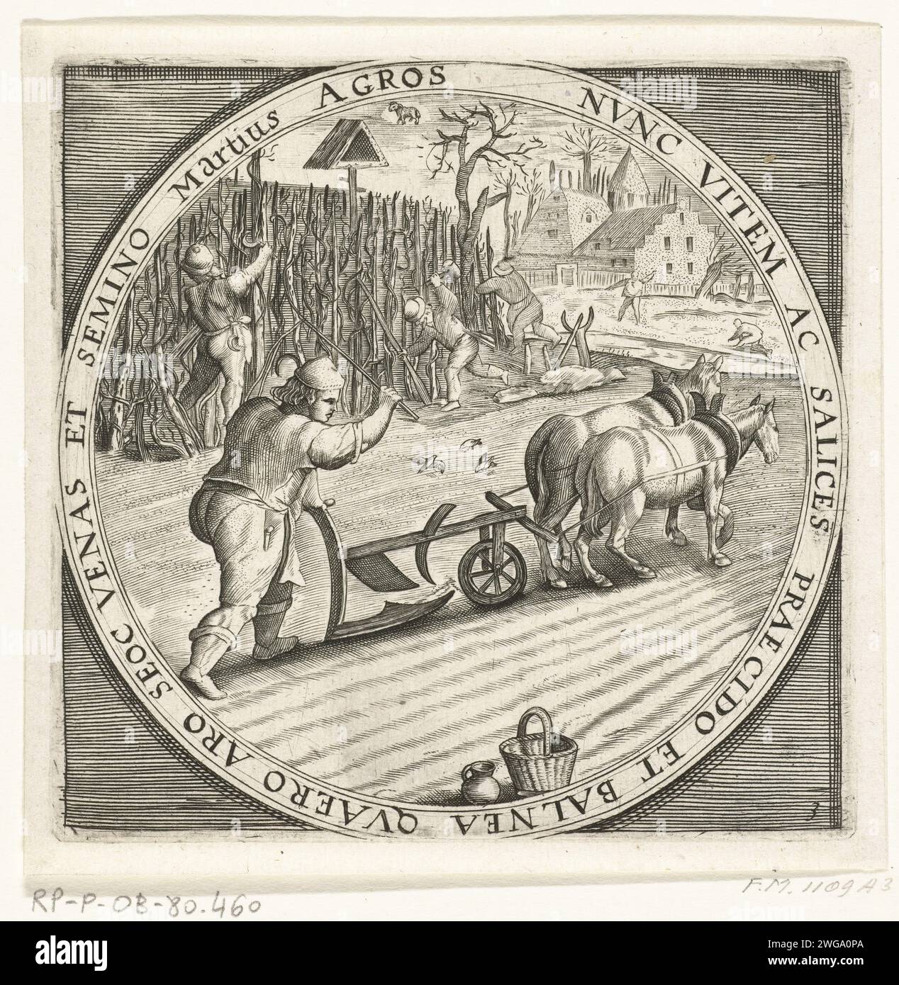 The month of March, teams, ca. 1600, 1650 - 1675 print Round show with ...