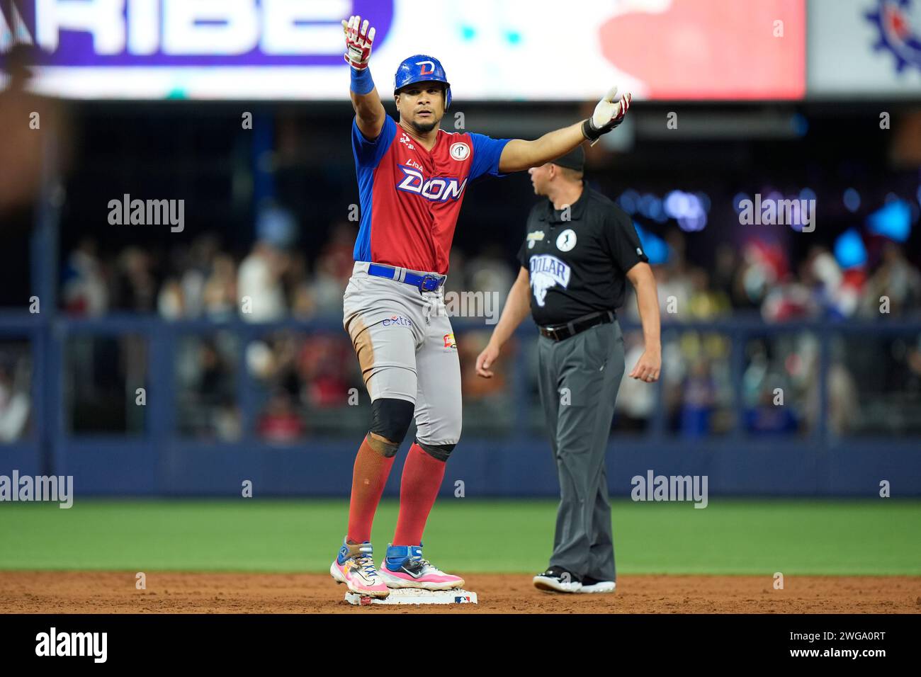 Dominican Republic's Ramon Hernandez celebrates after hitting a double ...