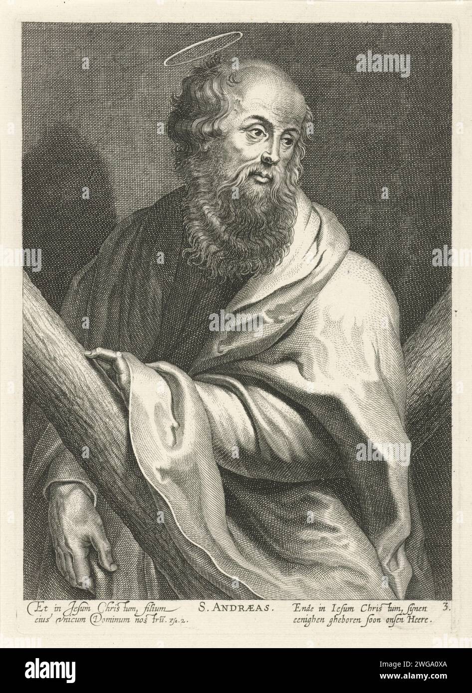 Apostle Andreas, Nicolaes Ryckmans, after Peter Paul Rubens, 1616 ...
