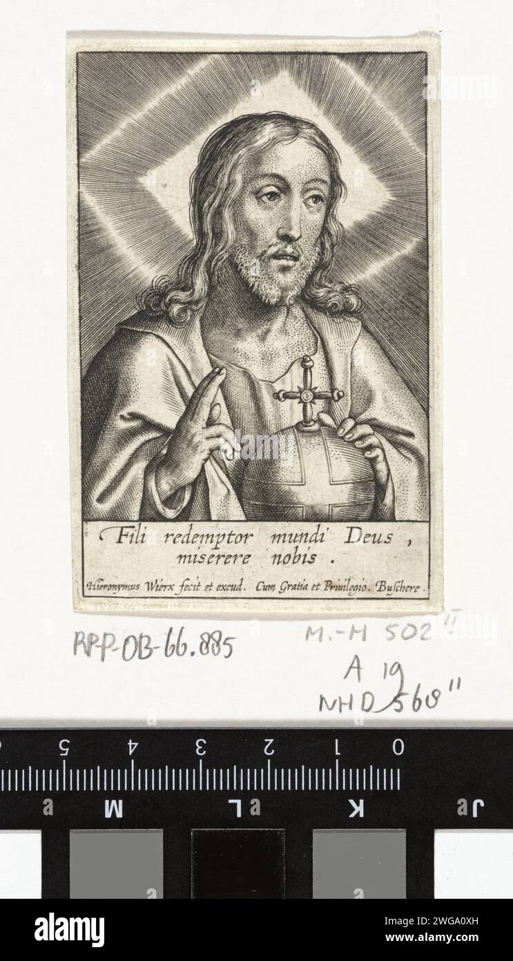 Christ als Savior of the world, Jerome Wierix, 1563 - before 1619 print ...