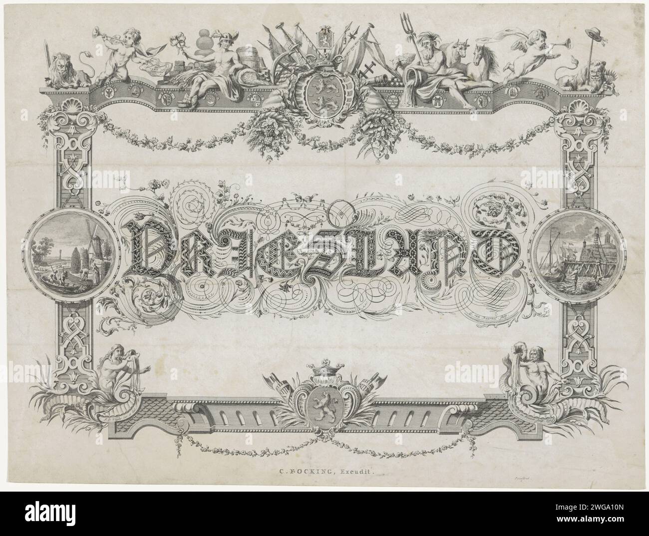 Calligraphy of the province of Friesland, Cornelis van Baarsel, after ...