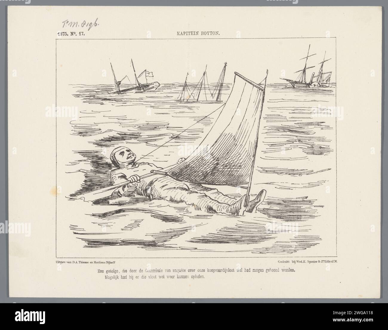 Cartoon on the survey about the merchant fleet, 1875, 1875 print ...
