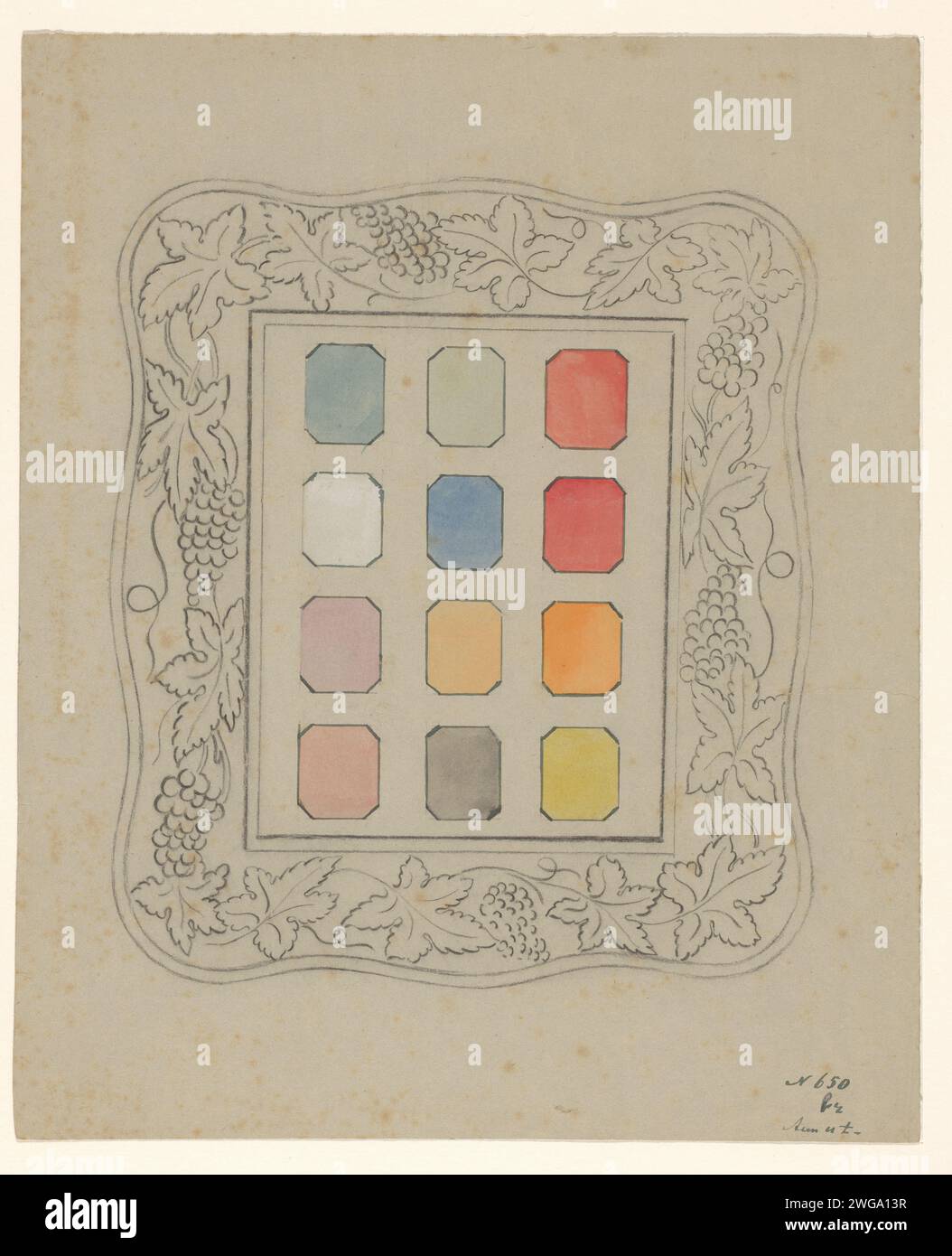 Grapes paper frame drawing hi-res stock photography and images - Alamy