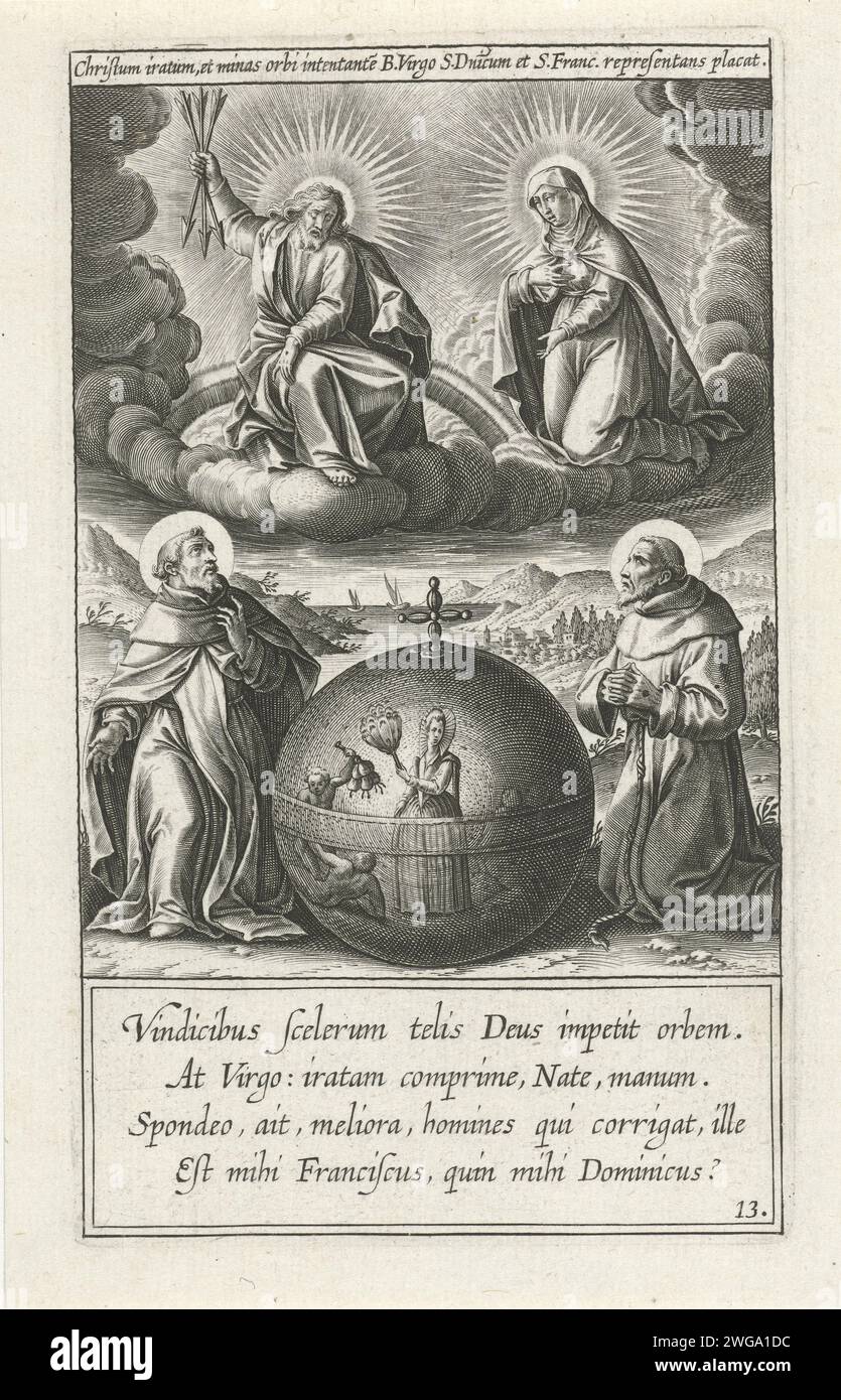 Vision of the Holy Dominicus about Saint Francis., Theodoor Galle ...