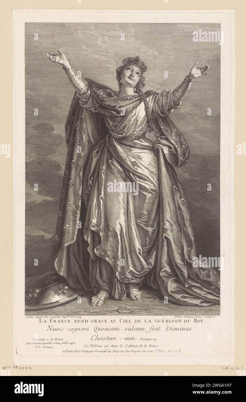 France thanks heaven for the healing of the King, Pierre Louis Surugue ...