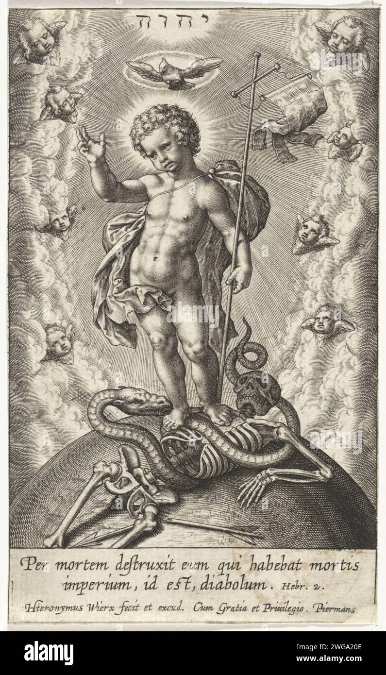 Christkind overcomes death and the devil, Hieronymus Wierix, 1563 ...
