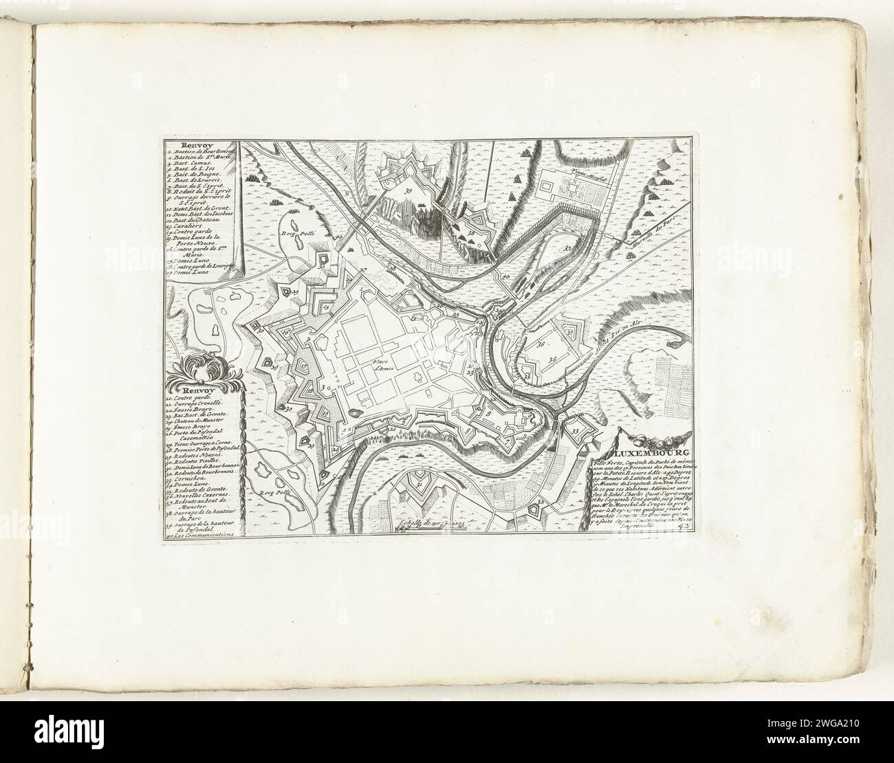 Map of Luxembourg, ca. 1702, 1702 - 1703 print Map of the defenses ...