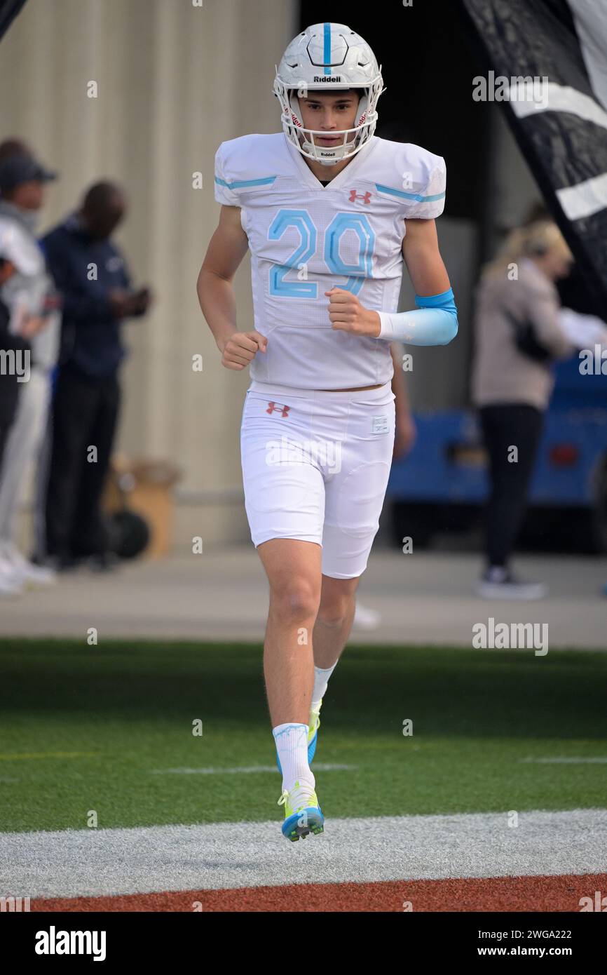 Team Ice kicker/punter Kieran Corr (29) runs onto the field during ...