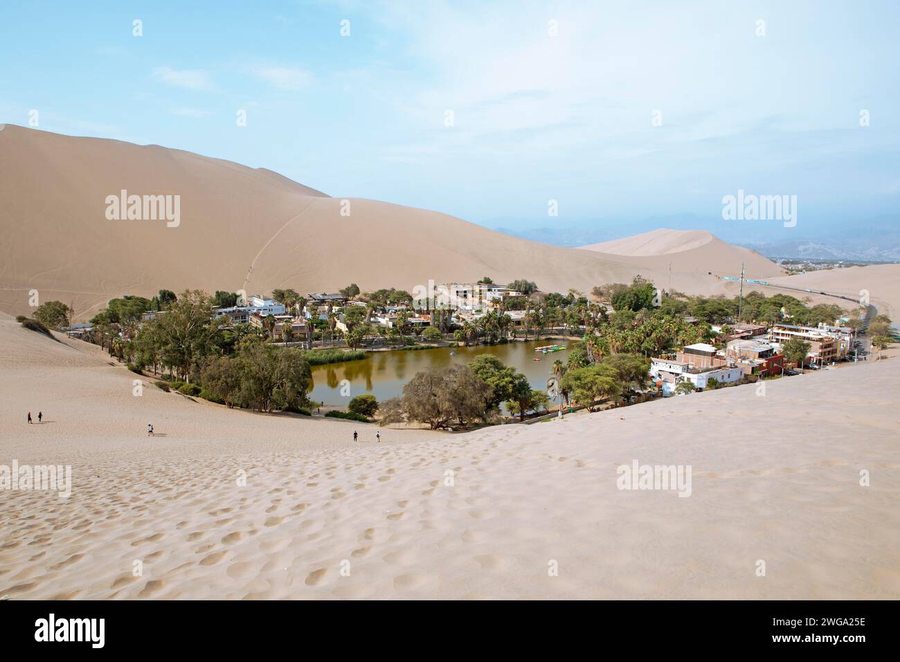 Laguna de Huacachina oasis, Ica, Ica region, Ica province, Peru Stock ...