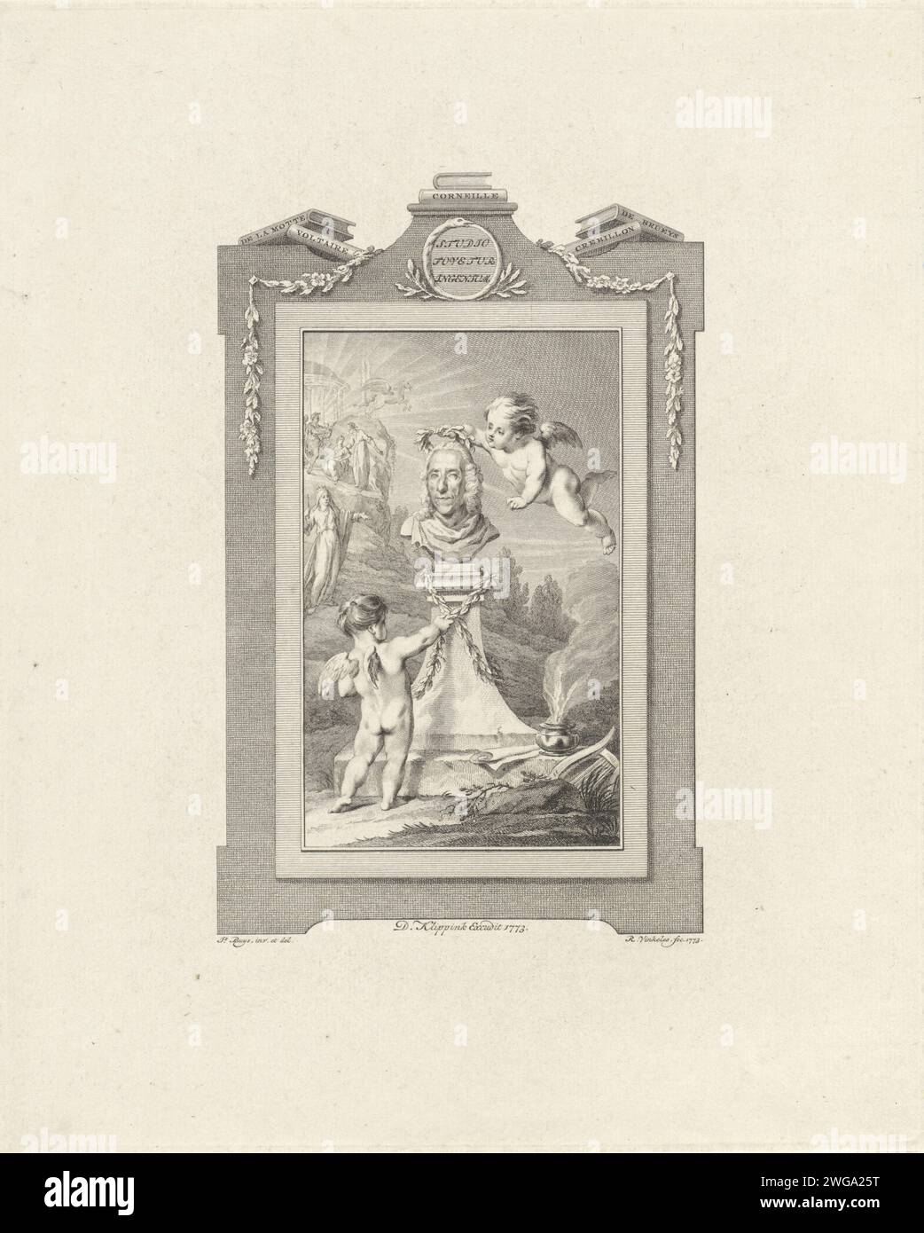 Allegorical representation with bust of Sybrand Factama, Reinier ...