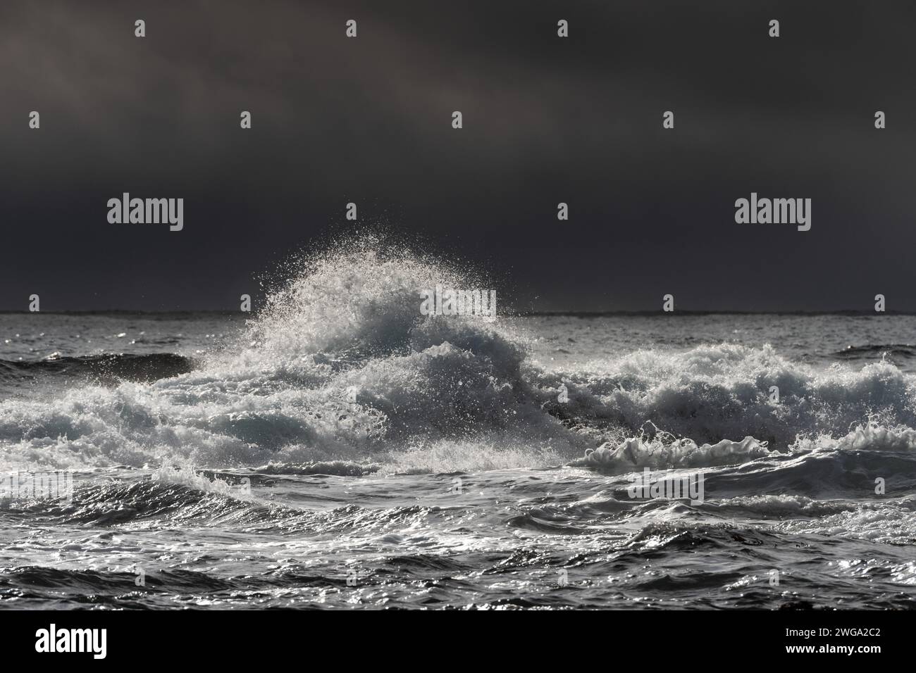 Surf, Wave, Reykjarfjoerour, Strandir, Arnes, Westfjords, Iceland Stock ...