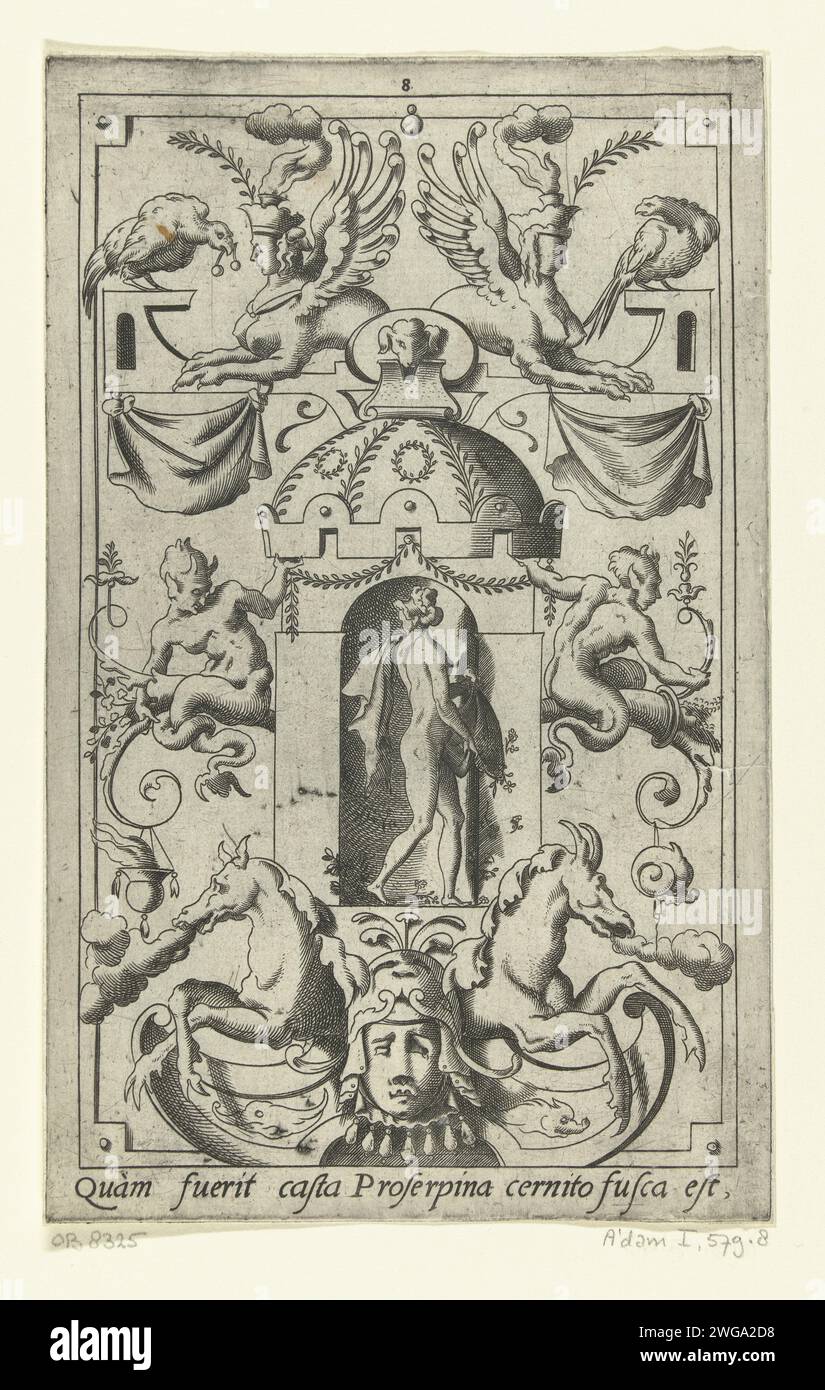 Proserpina, spreading with flowers, 1551 - 1580 print At the bottom is ...