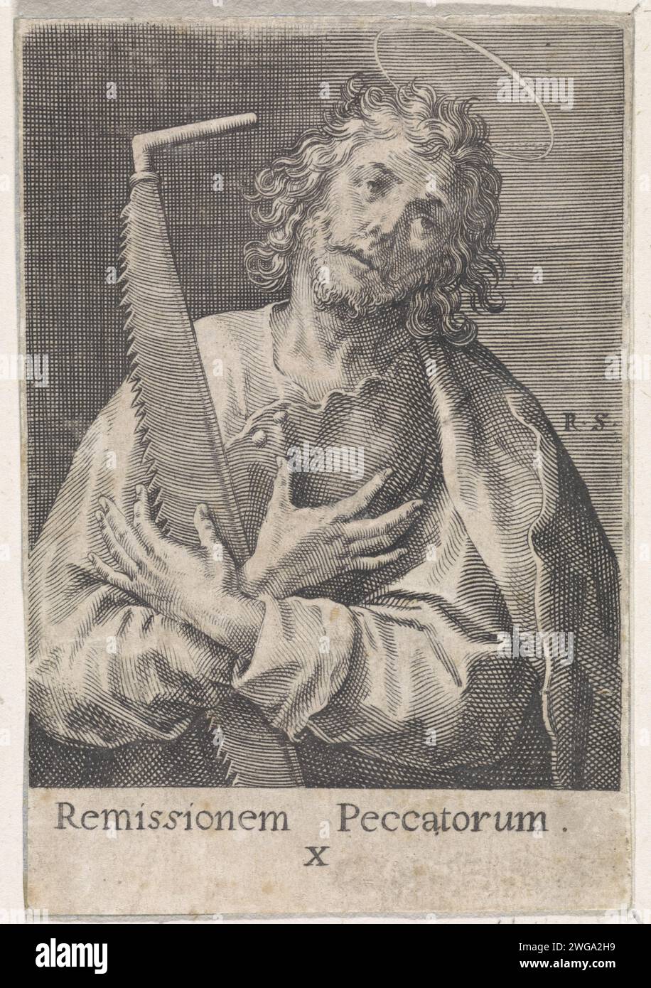 Apostle Simon de Zeloot, Raphaël Sadeler (I), After Maerten de Vos ...