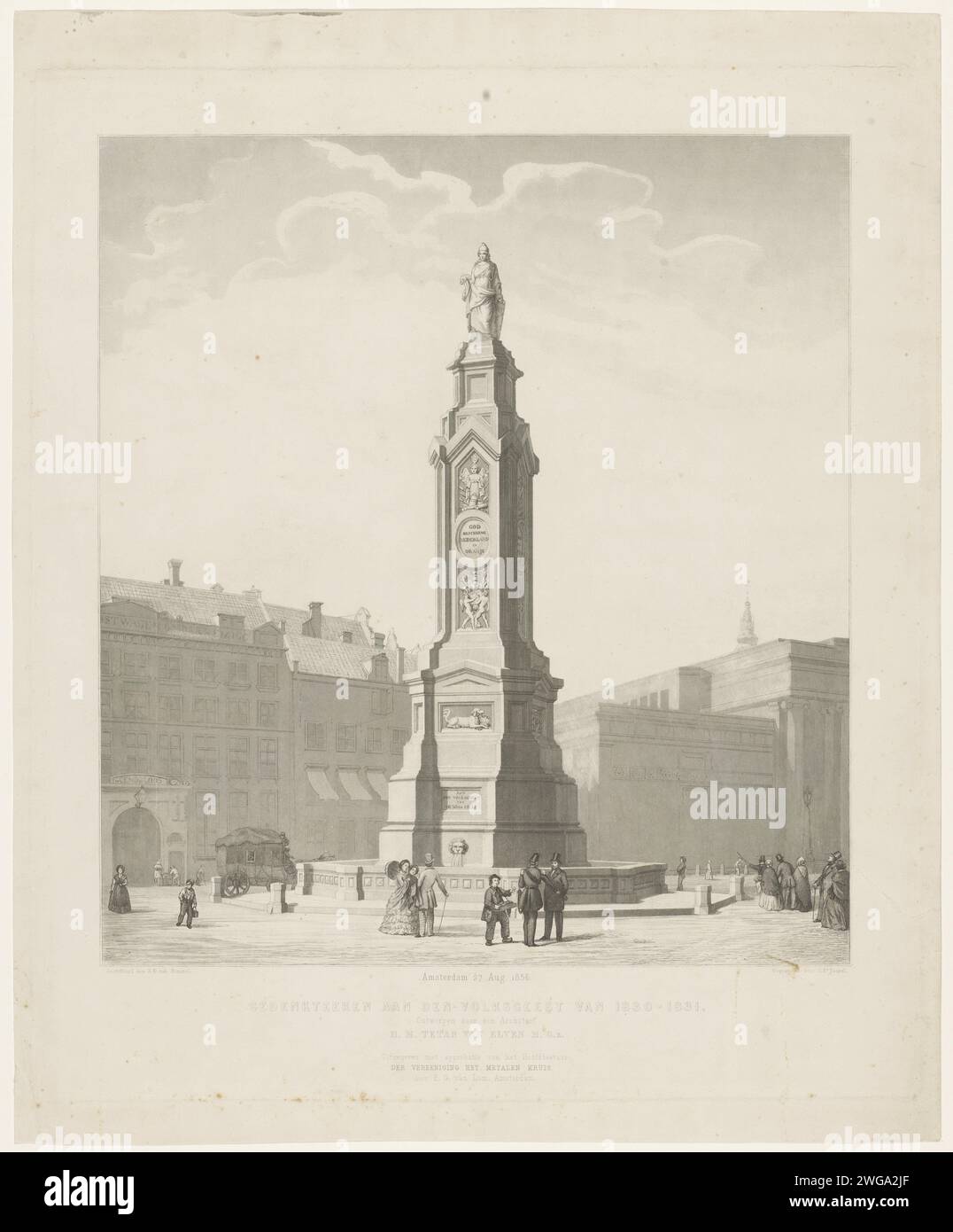 Memorial to the Volksgeest from 1830-1831, 1856 print Monument to the ...