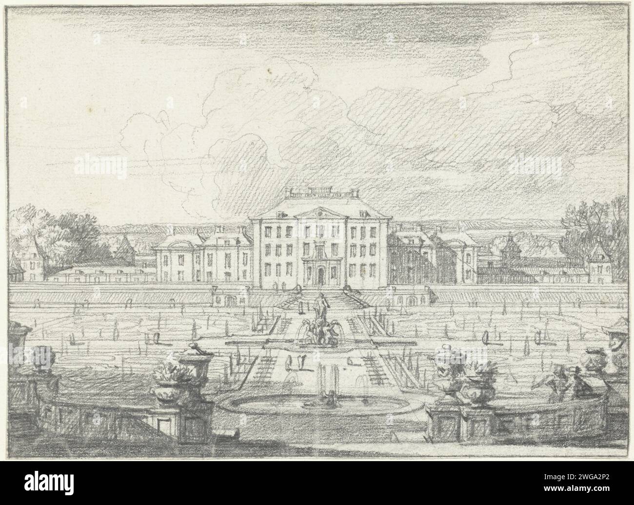 Het Loo, Isaac de Moucheron, 1677 - 1744 drawing paper. pencil castle ...