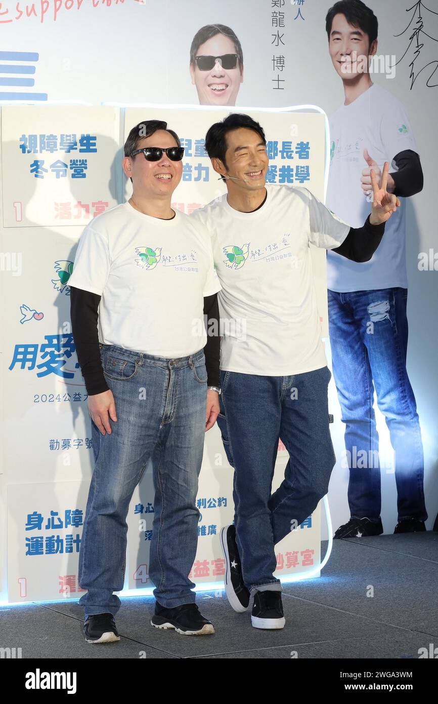 Taiwanese actor, television host and singer Lee Lee-zen attends a public welfare activity in ...
