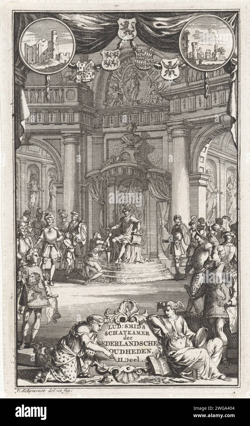 Throne leader holds audience, Jacobus Schijnvoet, 1711 print Amsterdam ...
