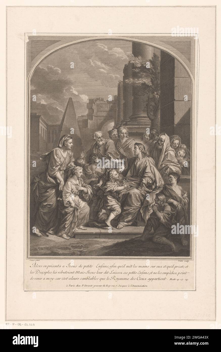Christ blesses the children, Simon de la Vallée, after Pierre -Jacques ...